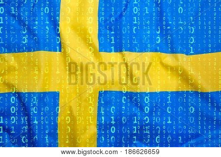 Binary Code With Sweden Flag, Data Protection Concept - Stock Image ...