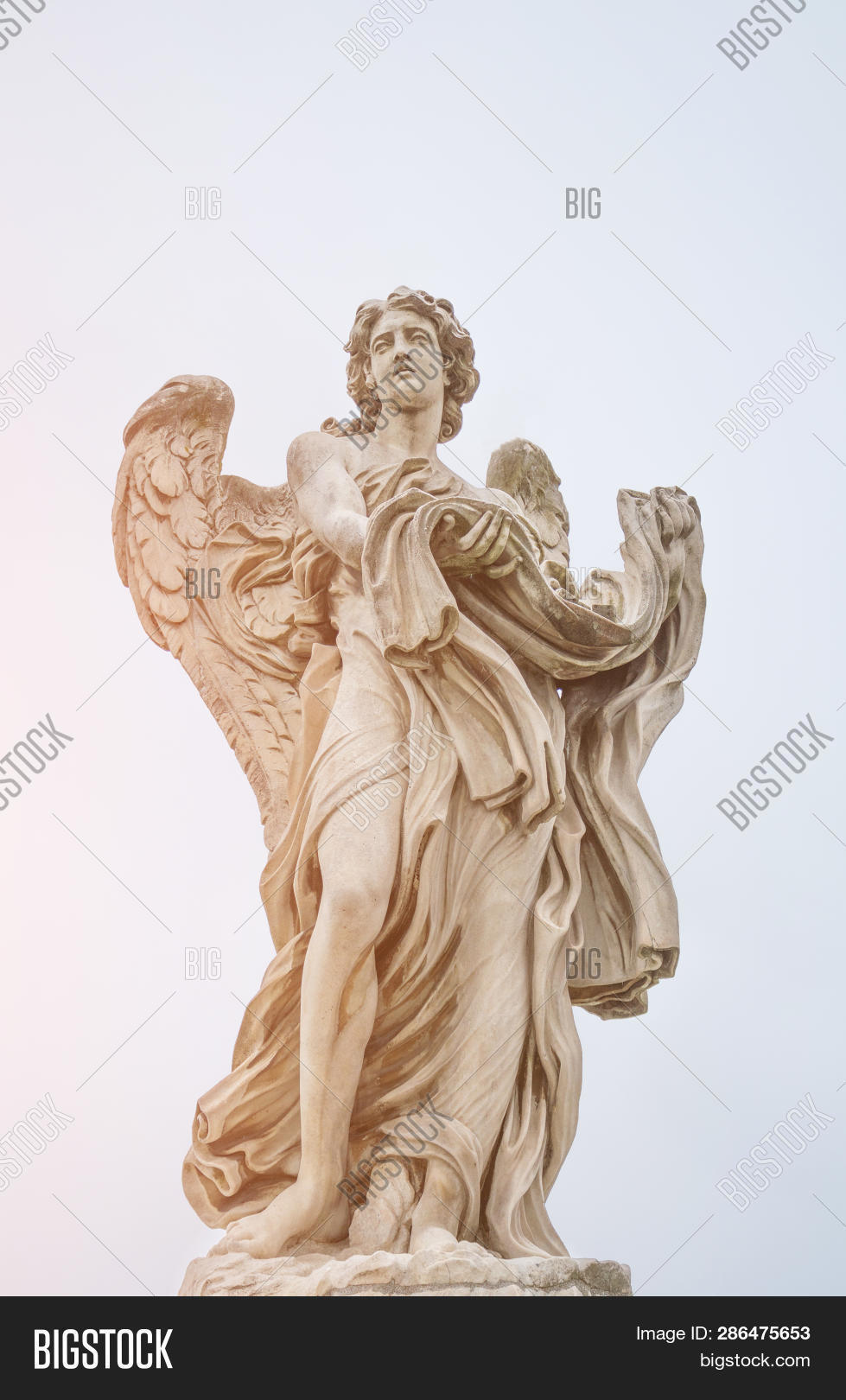 Bernini Statue Of Angel In Rome, Famous Turist Landmark In Italy. image ...