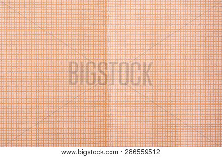 Aged Old Grunge Grid Millimeter Paper Background. Close Up Of Orange ...