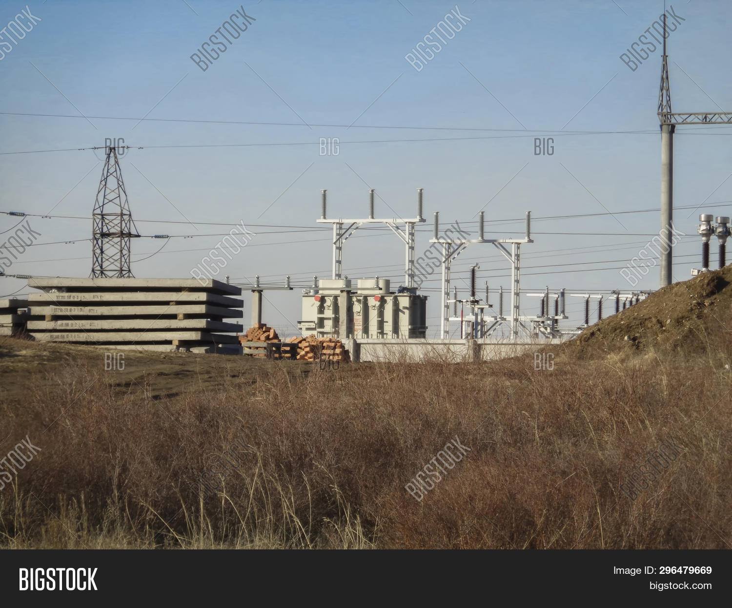 Outdoor Electrical Substation High Voltage. Transformer Substation High ...
