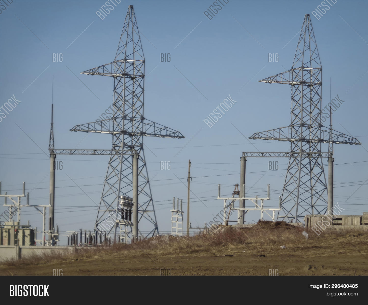Outdoor Electrical Substation High Voltage. Transformer Substation High ...