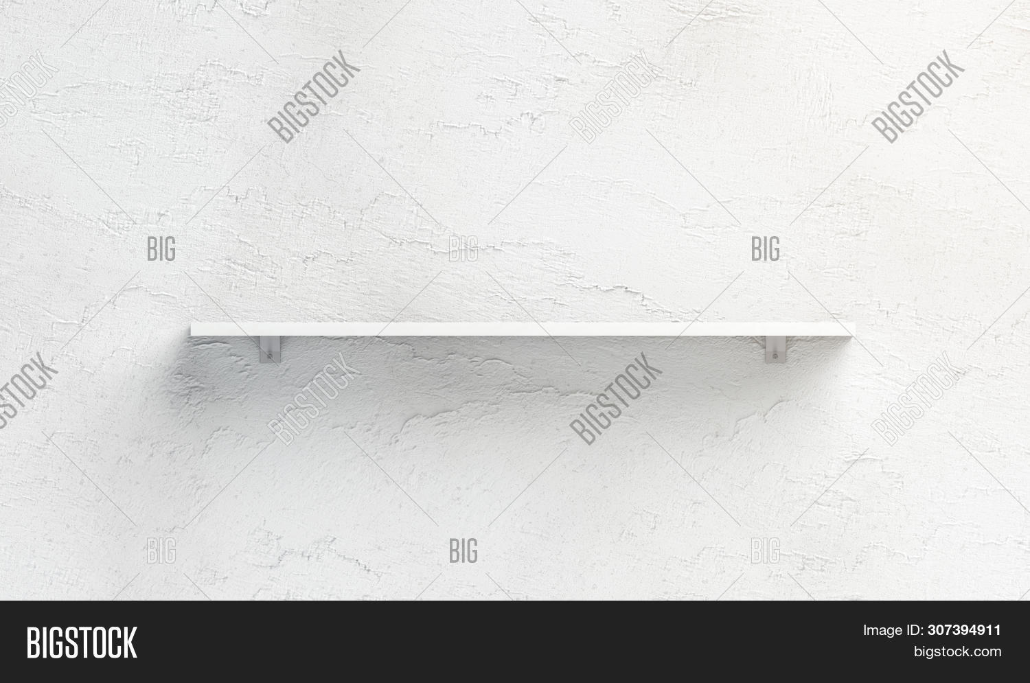 Blank White Book Shelf Mock Up Mounted On Wall, Front View, Isolated ...