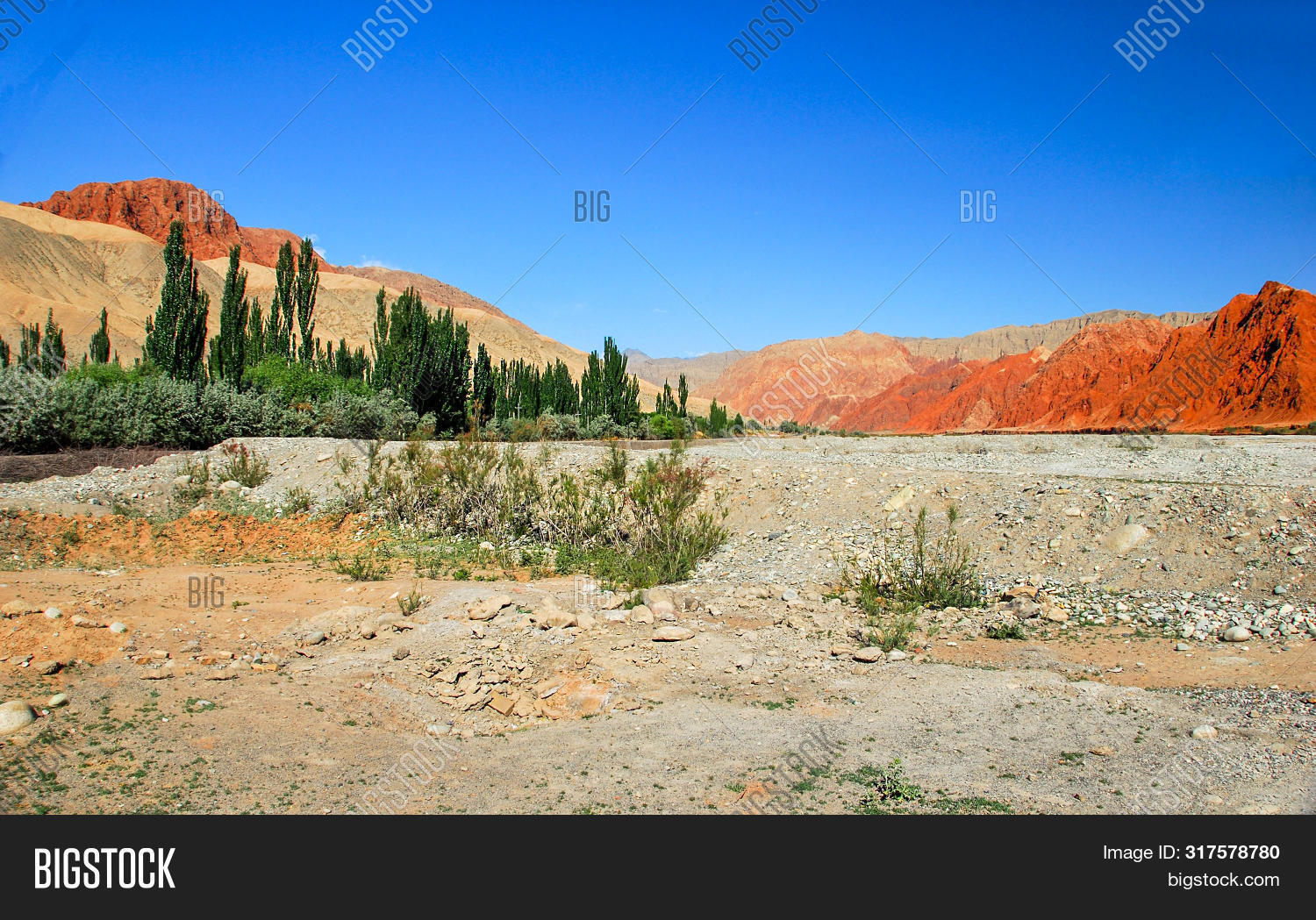 Red Rocks Mountains Near The Karakol Lake,china Alongside The Karakoram ...