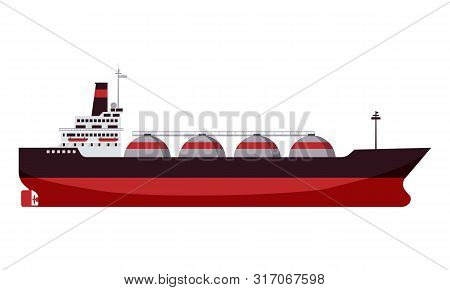 Gas Tanker Lng Carrier Natural Gas. Carrier Ship. Vector Illustration ...