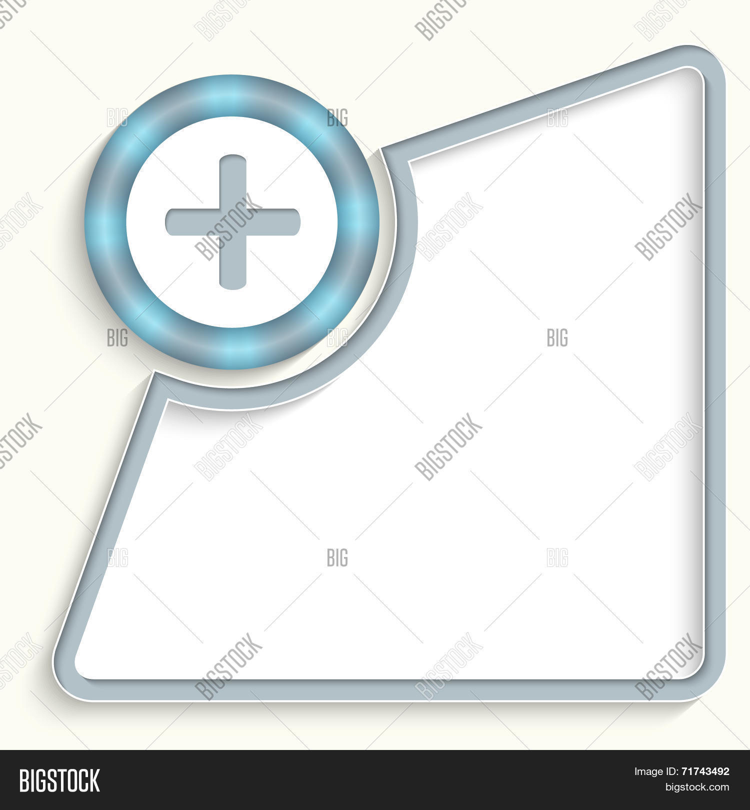 Abstract Frame For Any Text With Plus Symbol image & stock photo. 71743492