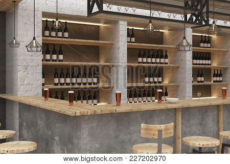 Contemporary Bar Or Pub Interior. Design And Lifestyle Concept. 3d ...
