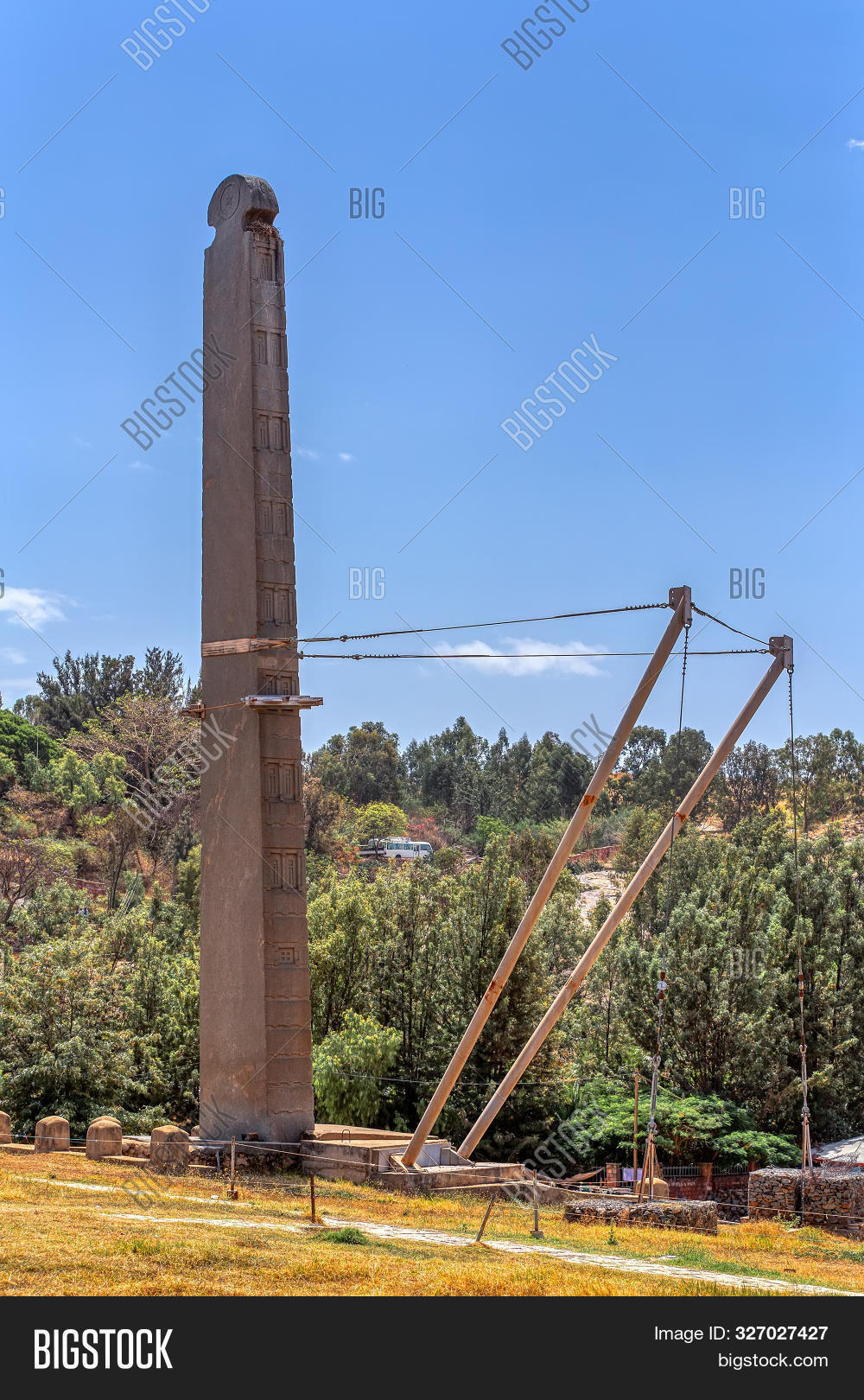 Ancient Monolith Stone Obelisk, Symbol Of The Aksumite Civilization In ...