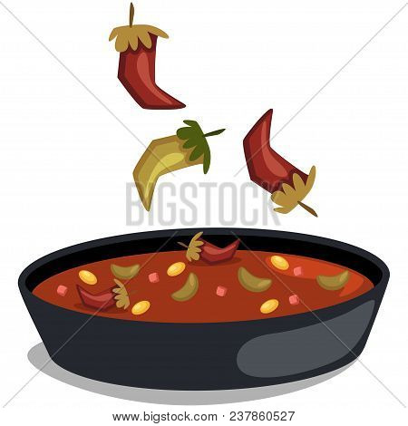Chile Con Carne. Mexican Traditional Food. Soup With Chili And Beans ...