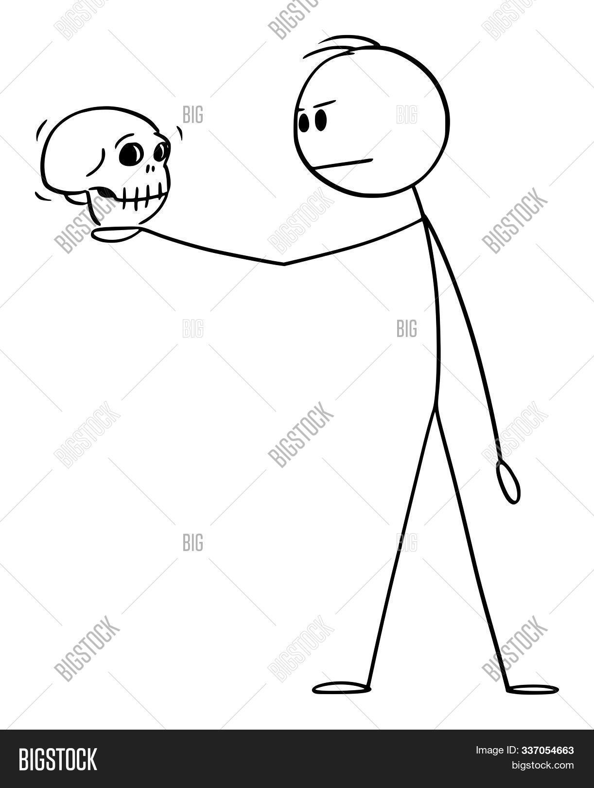 Cartoon Stick Figure Drawing Conceptual Illustration Of Man In Dramatic ...