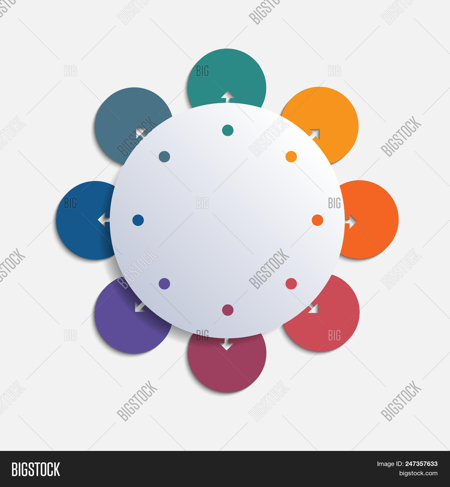 Beautiful Flower Colorful Template Infographics 8 Positions To Use For ...