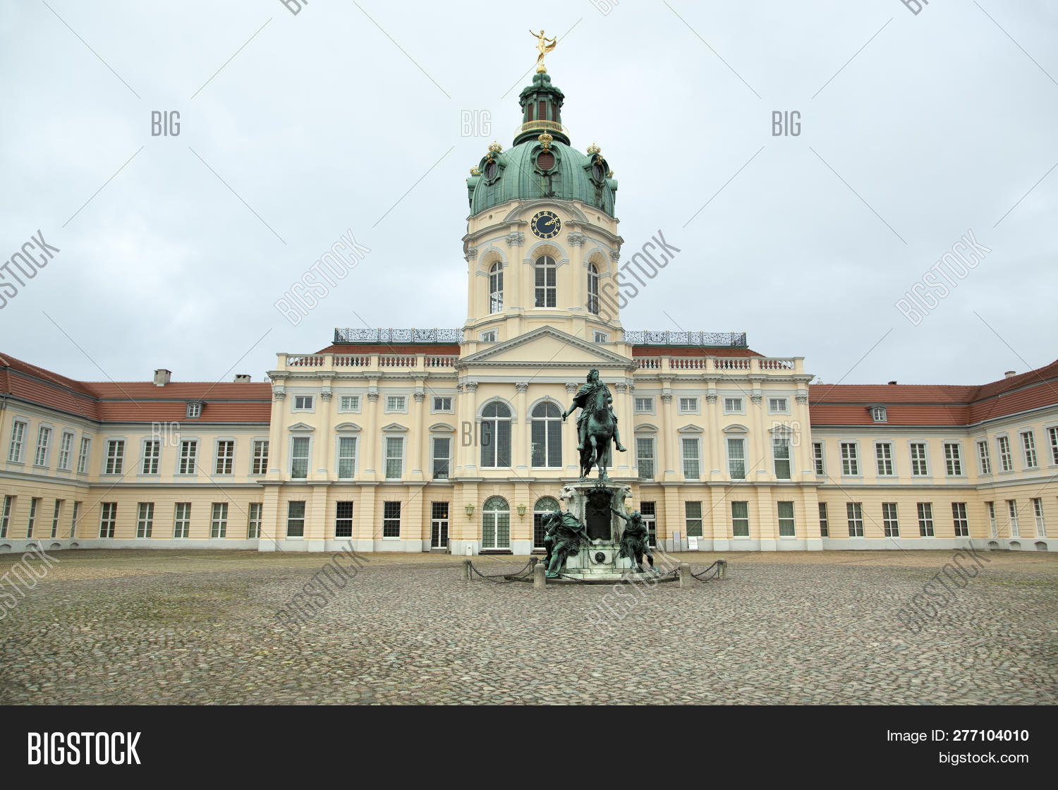 The View Of 17th Century Charlottenburg Palace With A Statue Of ...