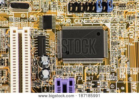 Integrated Semiconductor Microchip Microprocessor On Circuit Board ...