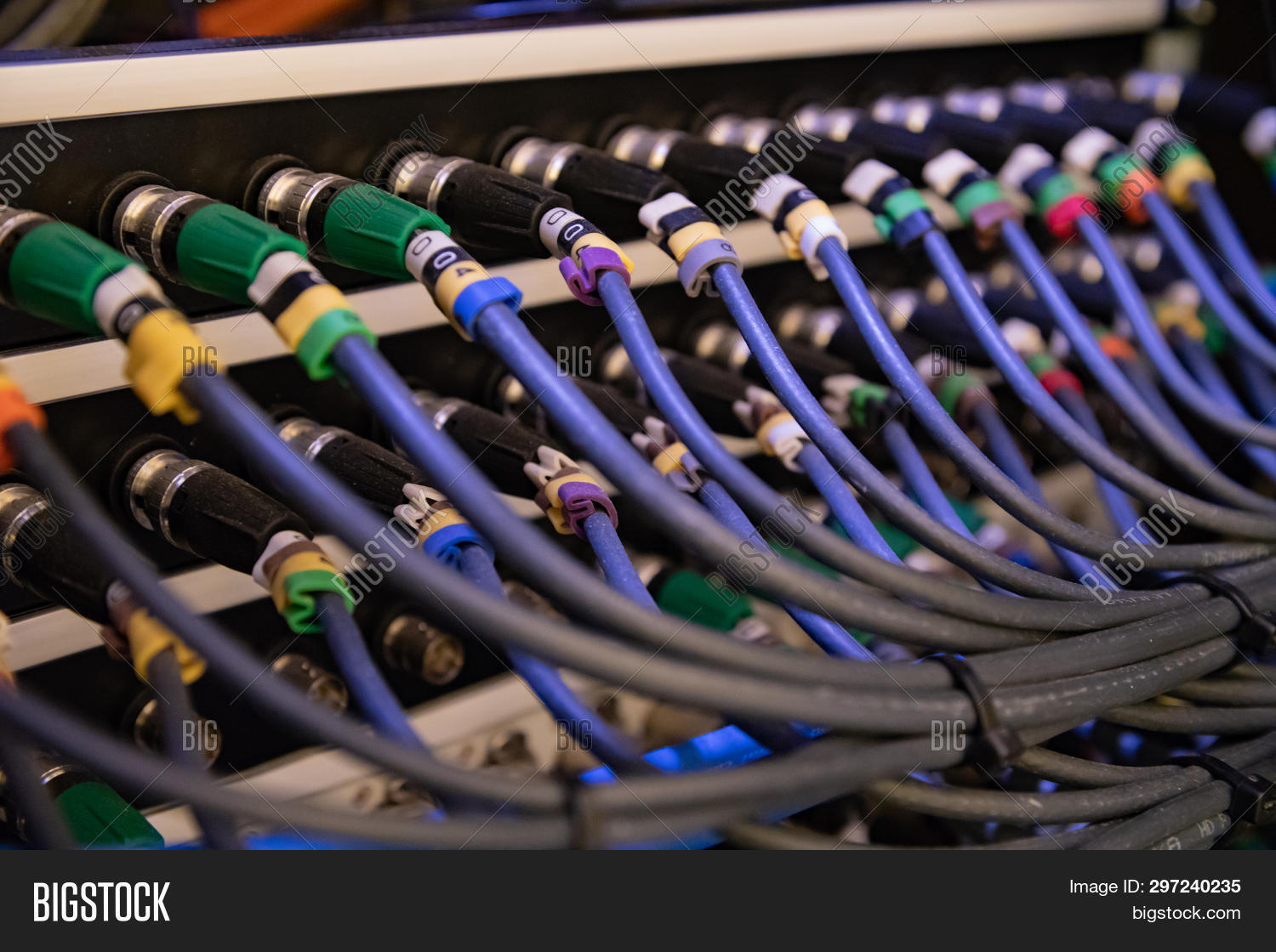 Bunch Of Bnc Sdi Hd Video Signal Connection On Patch Panel And Switcher ...