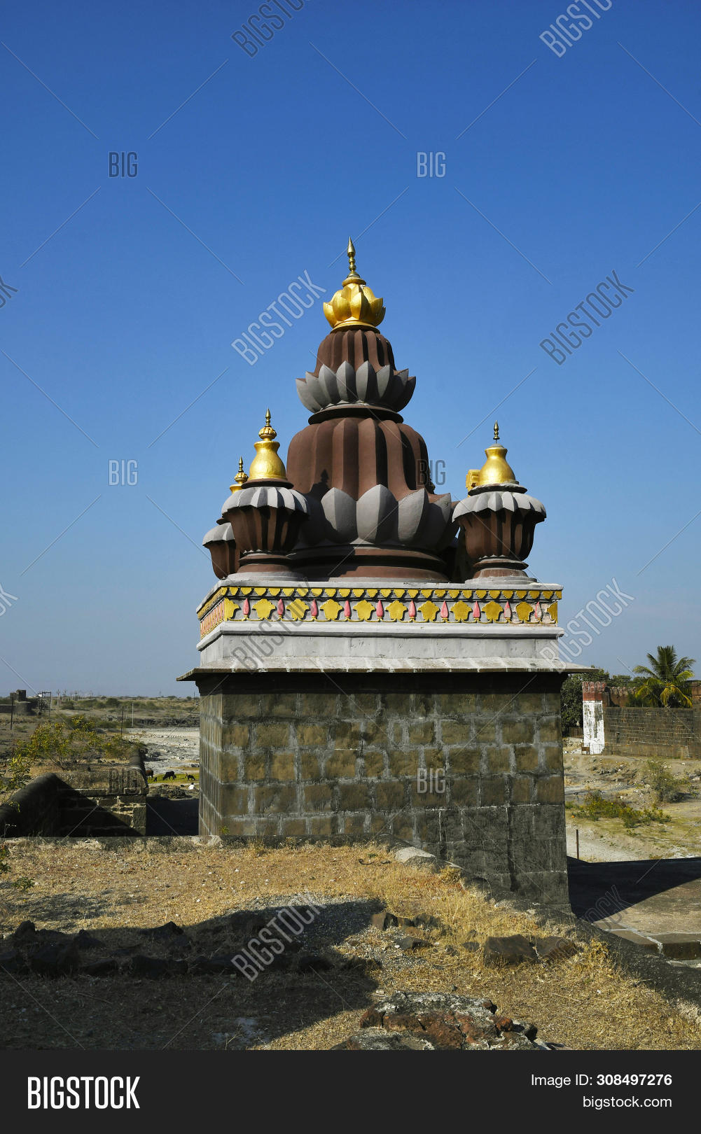 Shiva And Ganesh Temple Complex On The Other Side Of River Opposite ...