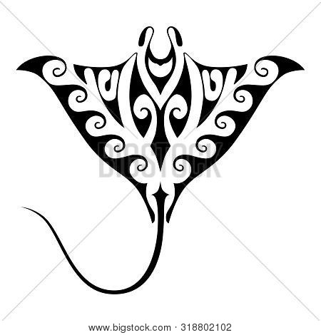 Manta Ray Graphic Symbol. Stingray Sign Isolated On White Background ...