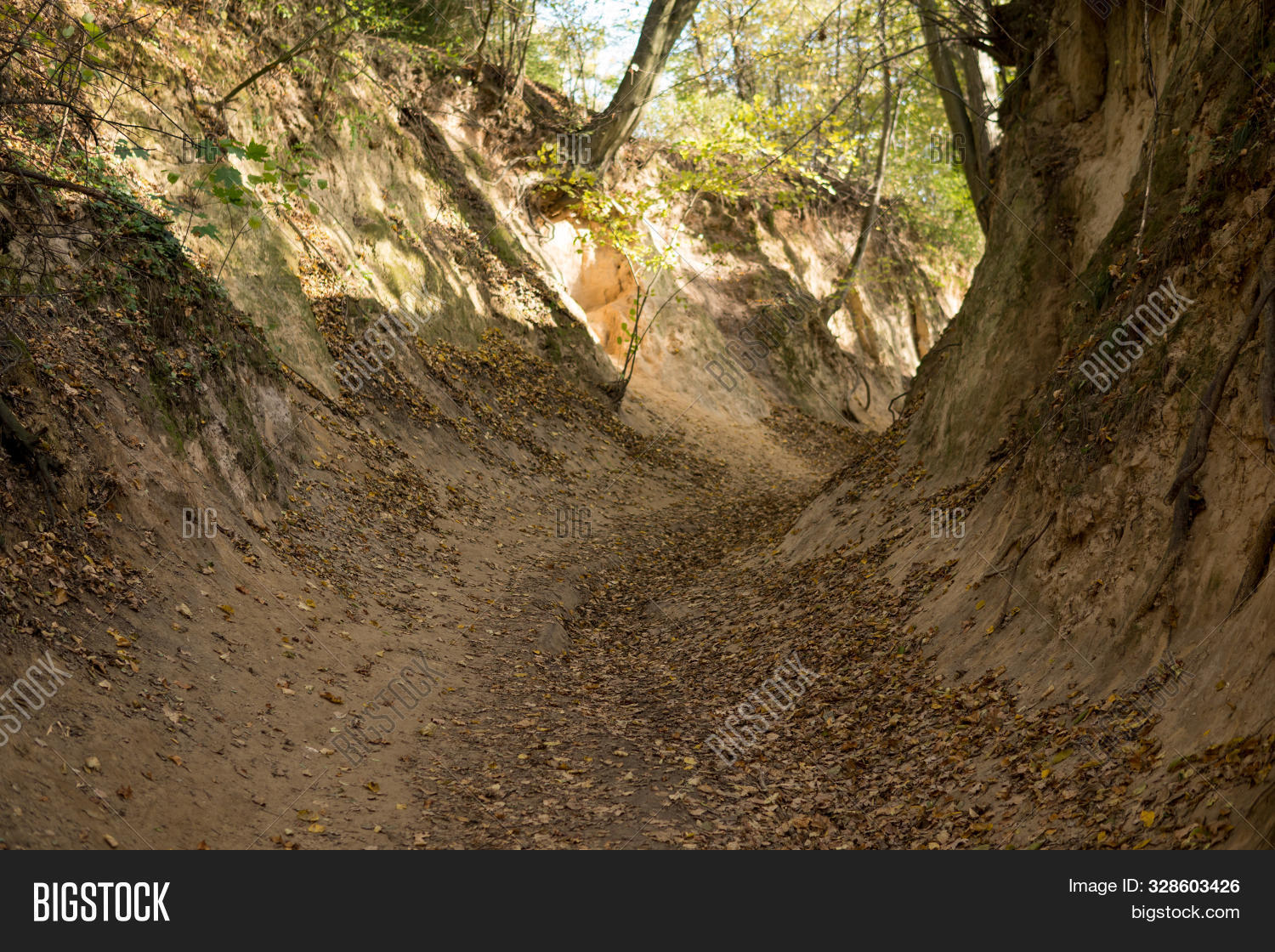 Bottom Of A Gully Landform Formed In Loess image & stock photo. 328603426