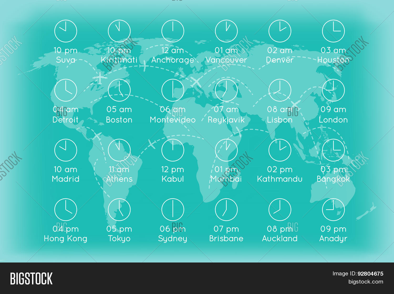 World map with time zones infographics background image & stock photo ...