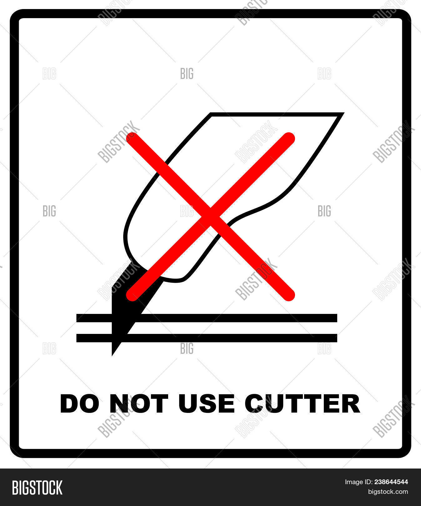 Do Not Use The Cutter Sign. Packaging Signs Or Packaging Symbols ...