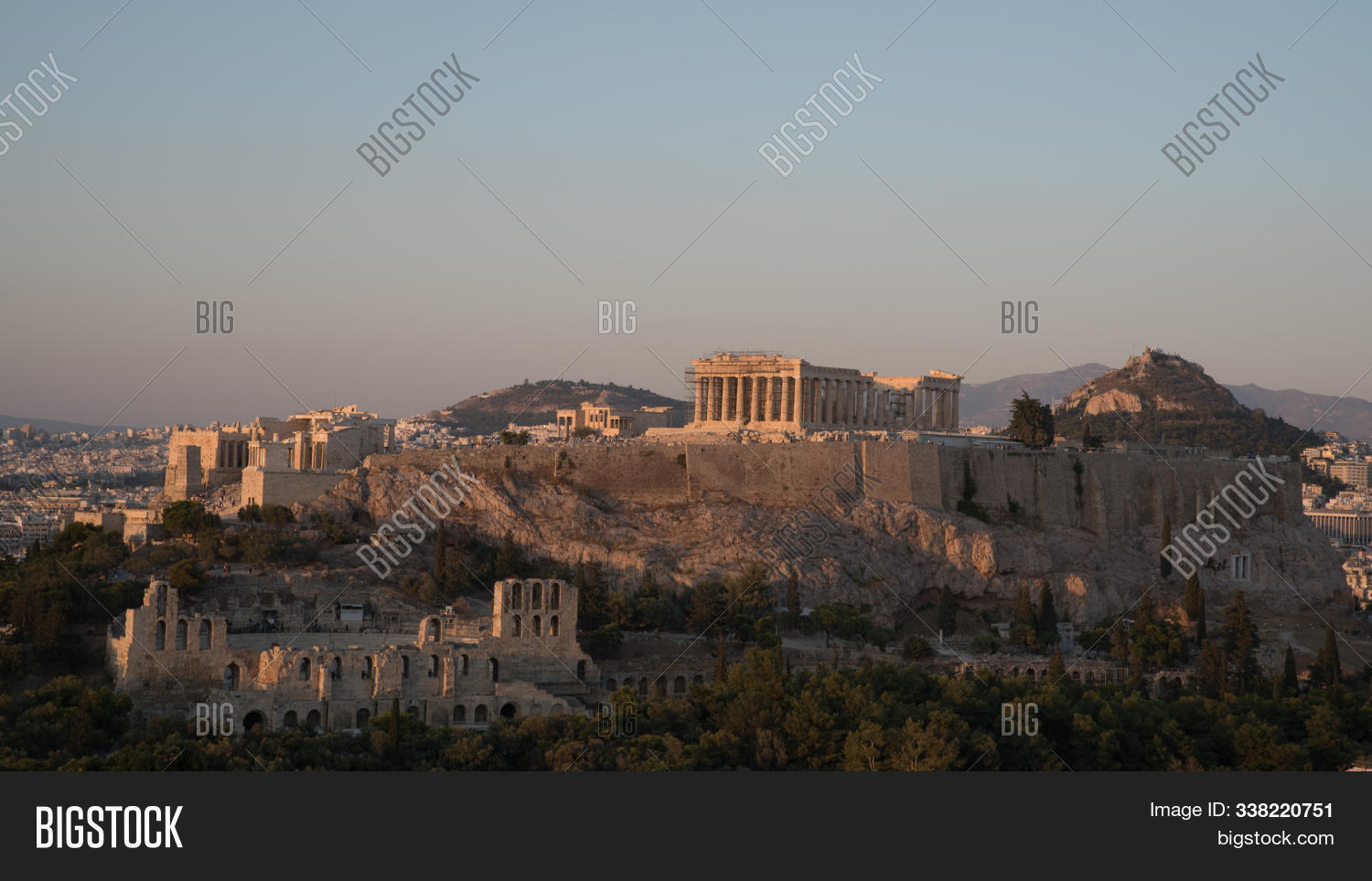 The Parthenon , Propylaea, Acropolis With Herodes Theater In The Foreground image & stock photo ...