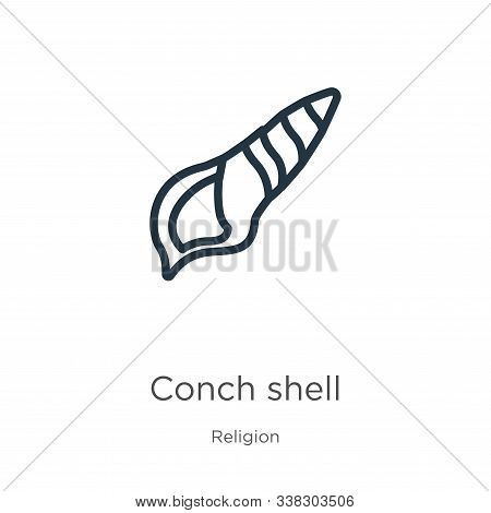 Conch Shell Icon. Thin Linear Conch Shell Outline Icon Isolated On ...