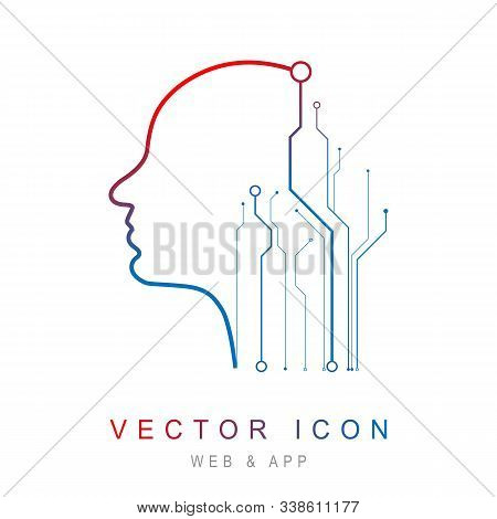 Human Tech Icon, Brain Tech Mind Data Logo Design, Creative Idea Sign ...