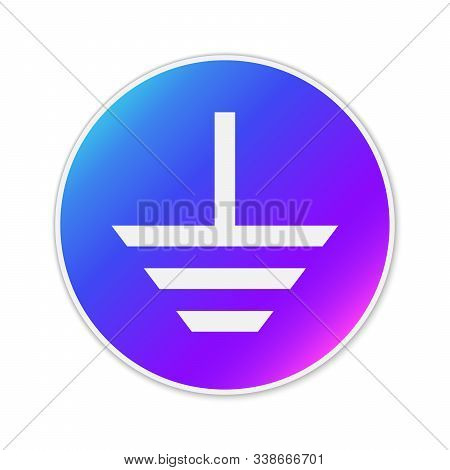 Vector Grounding Icon. Paper Sticker Isolated. Symbol Of Electrical ...