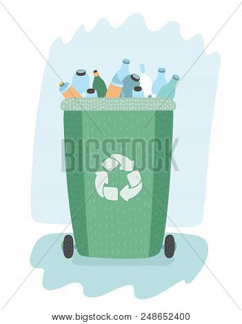 Vector Cartoon Illustration Of Waste Management Concept Segregation ...