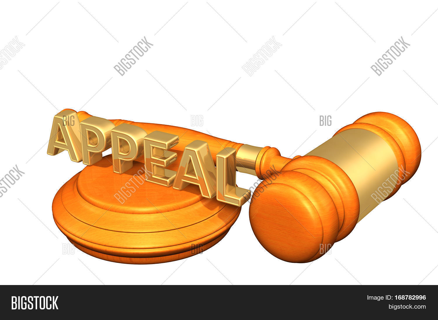 Appeal Legal Gavel Concept 3D Illustration image & stock photo. 168782996