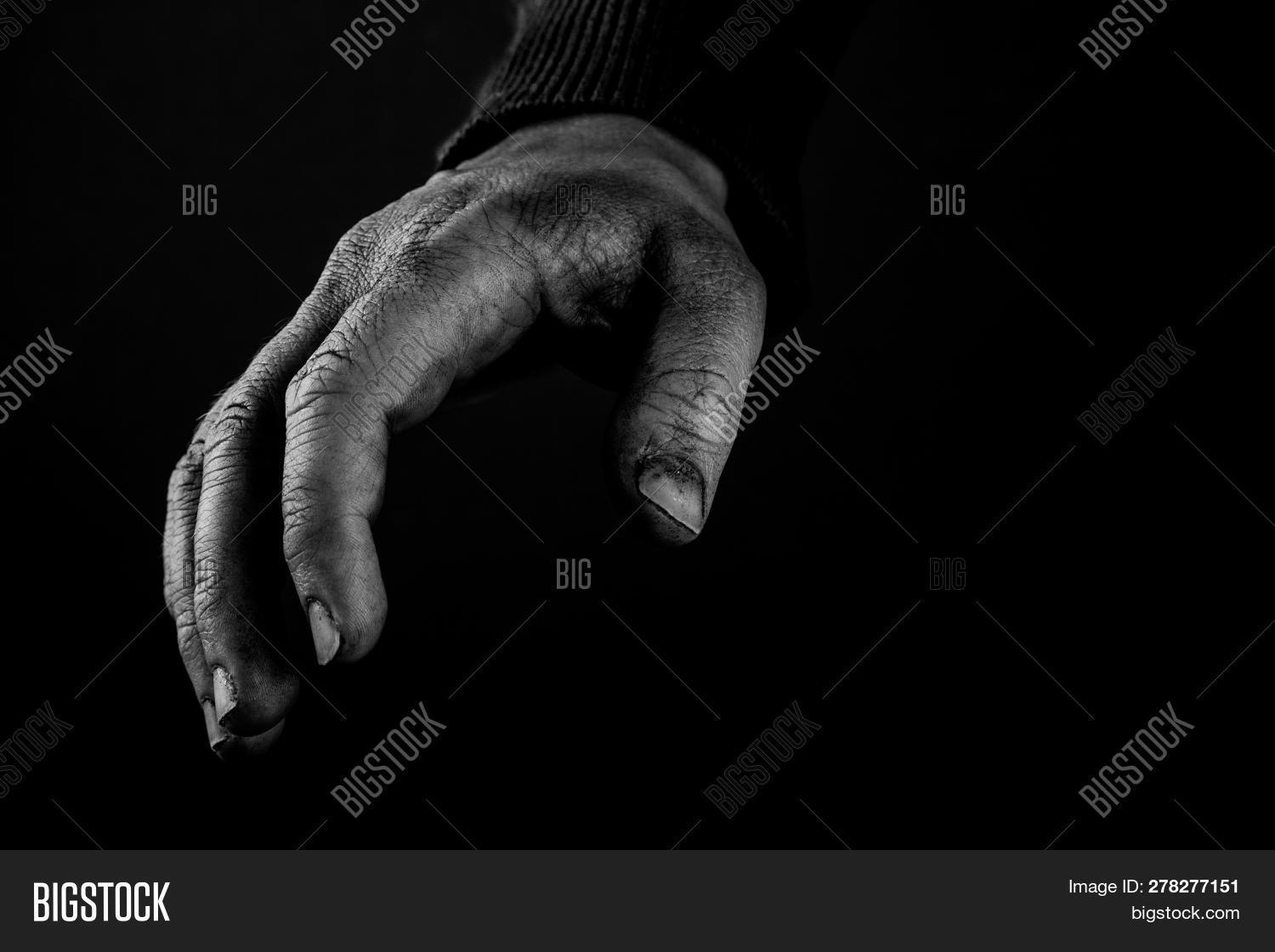 Helping Hands Concept, Man's Hands Reaching Out, Asking For Help, Close ...