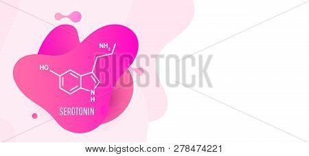 Serotonin Hormone Structural Chemical Formula On Wave Liquid Background ...