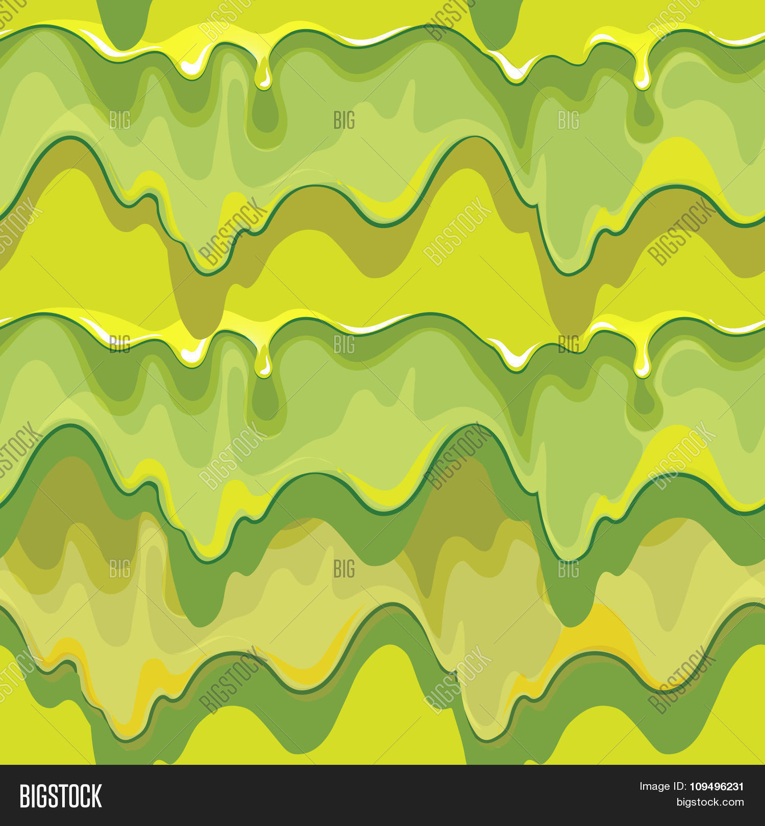 Oozing green slime vector seamless pattern image & stock photo. 109496231