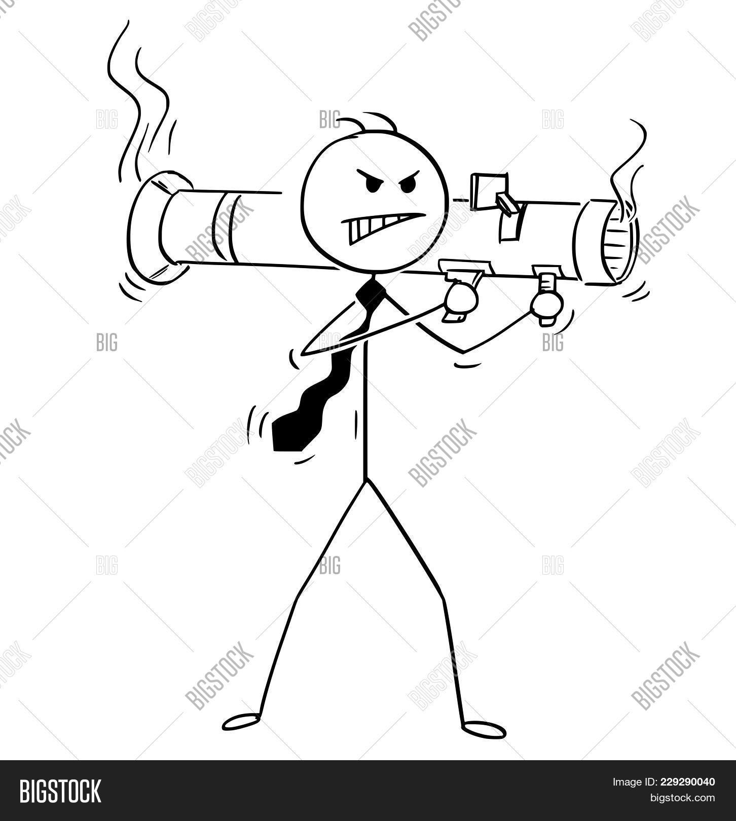 Cartoon Stick Man Drawing Conceptual Illustration Of Angry Businessman ...
