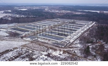 A Modern Factory Or Commercial Building, The Exterior Of A Modern ...