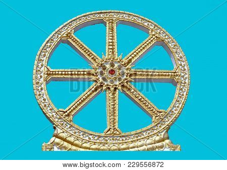 Dharmachakra , Wheel Of Dhamma Is In Thai Temple. image & stock photo ...