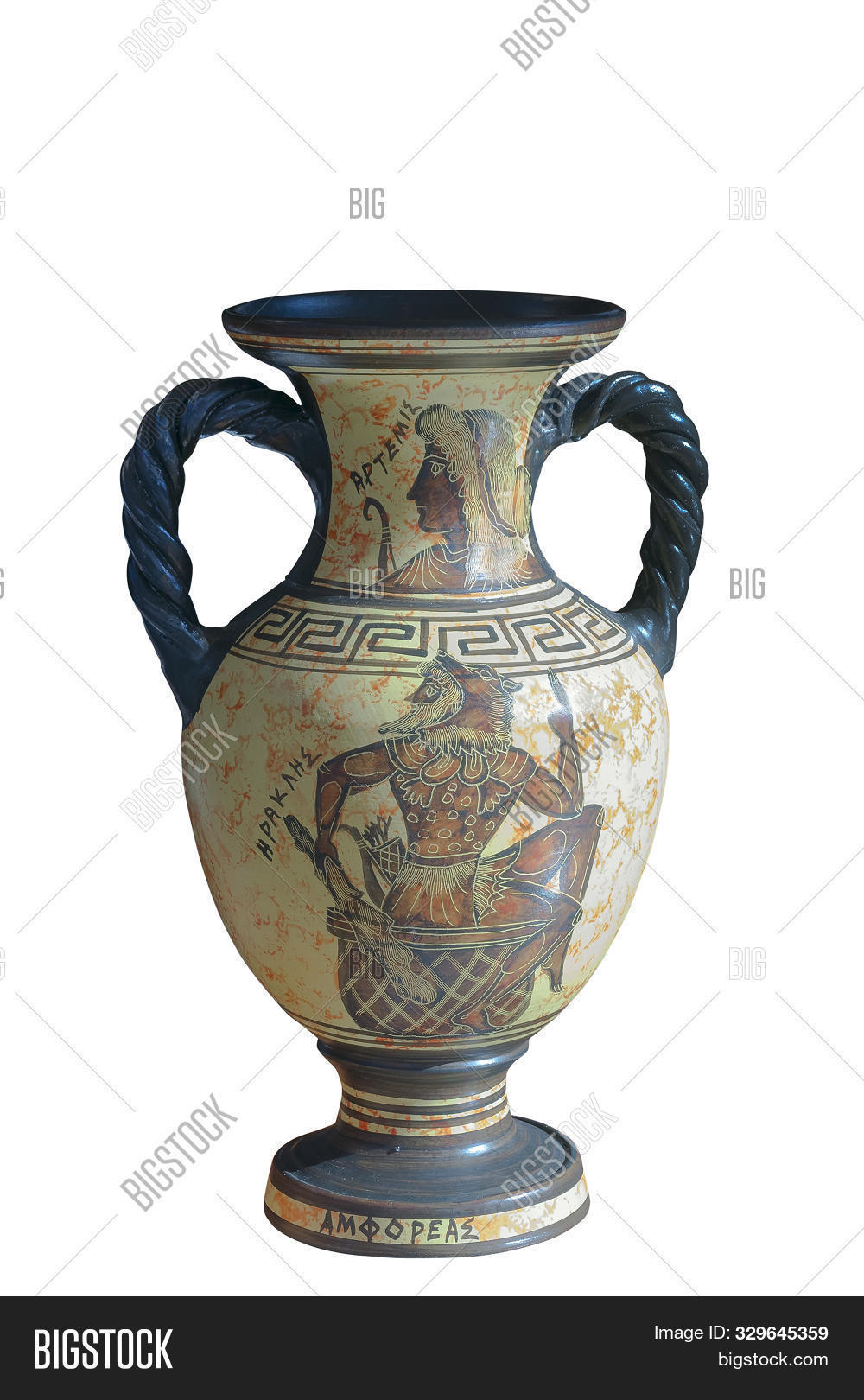 Ancient Greek Reproduced Amphora With The Images Of Heracles And ...