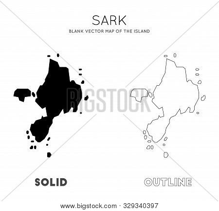 Sark Map. Blank Vector Map Of The Island. Borders Of Sark For Your ...