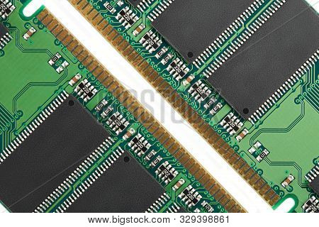 Ram Memory. Chip Close Up , Microelectronics , Ram Macro , Computer Circuit On A White ...
