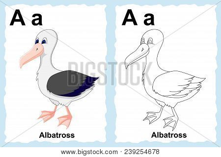 Alphabet Coloring Book Page With Outline Clip Art To Color. Letter A ...