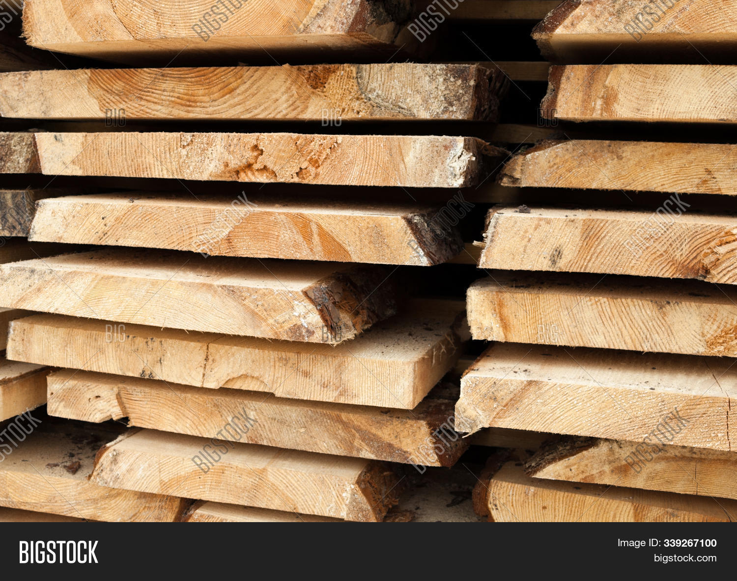 Wooden Planks. Air-drying Timber Stack. Wood Air Drying (seasoning ...