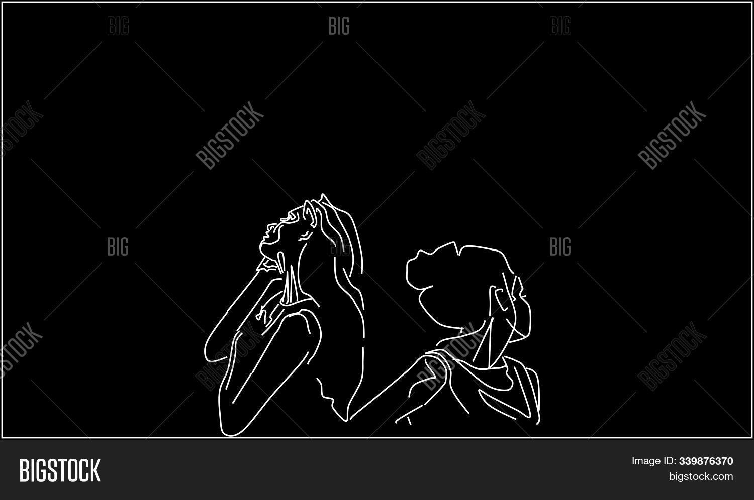 Depression. Alone Women. Psychology. Depression Concept. Illustration ...