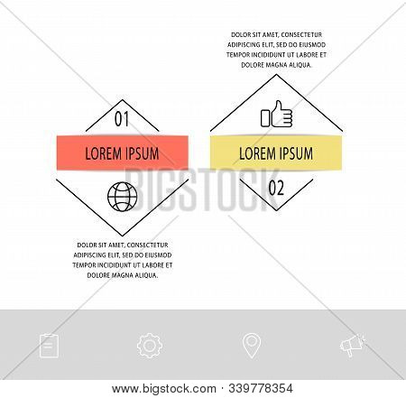 Vector Infographic Flat Template. Triangle With Arrows For Two Diagrams ...