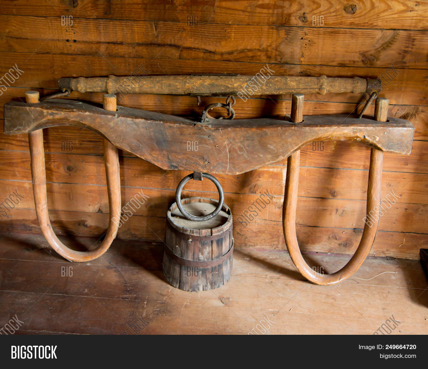 Old Oxen Yoke Up Against The Wall In A Barn In Nebraska image & stock ...