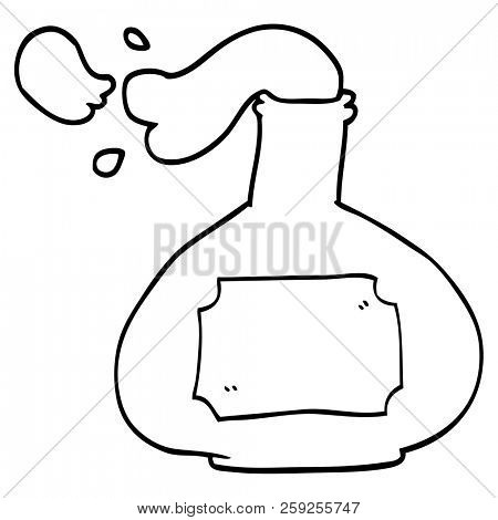 line drawing cartoon potion bottle image & stock photo. 259255747