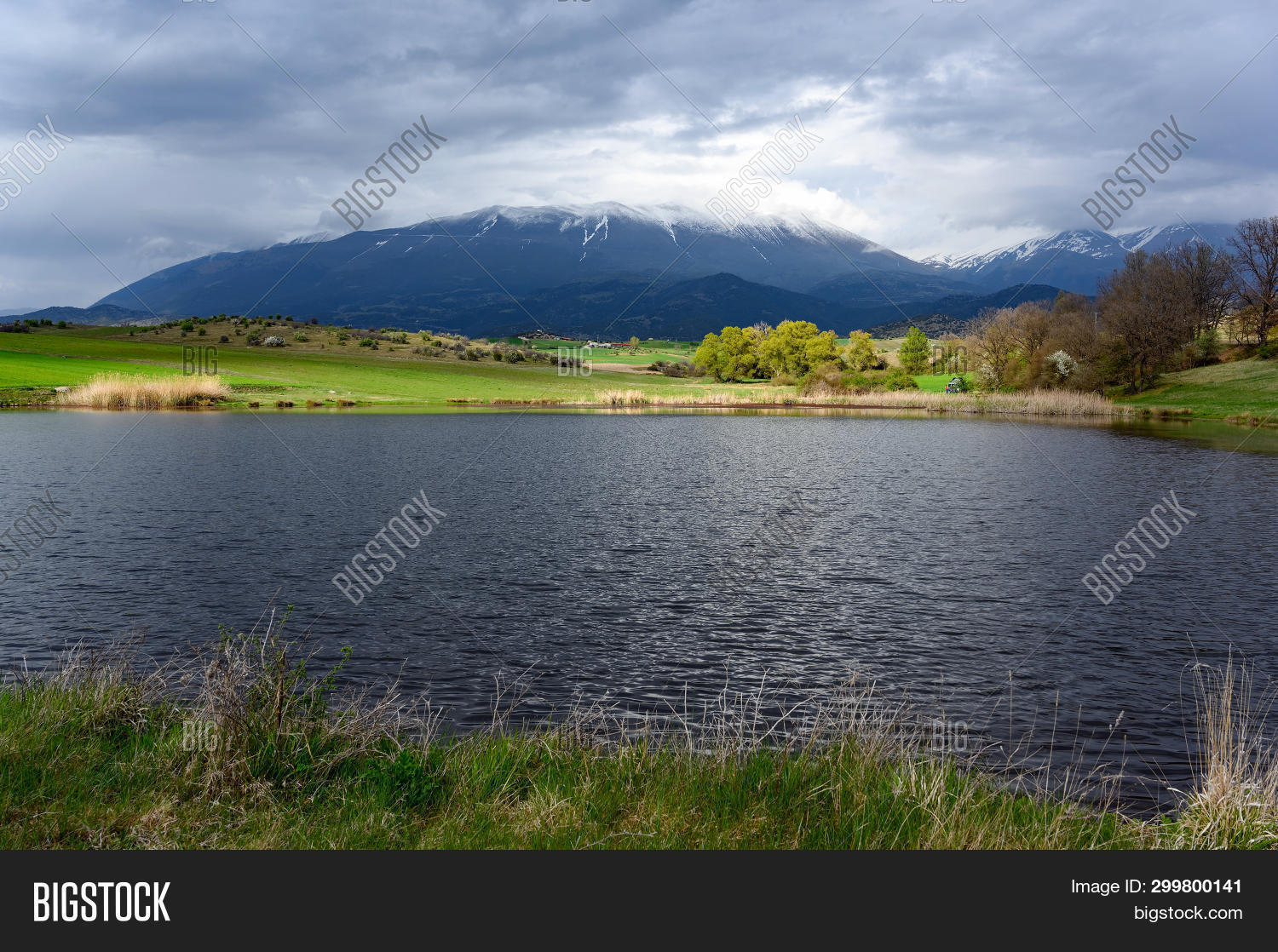 Distant View Of Mount Olympus, The Highest Mountain Of Greece And Home ...