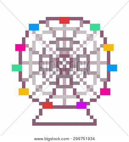 Giant Ferris Wheel, Old School 80s-90s Style 8 Bit Pixel Art Icon ...