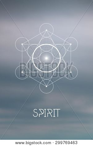 Sacred Geometry Spirit Or Aether Element Symbol Inside Metatron Cube ...